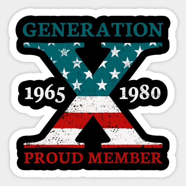 Gen X Proud Member Funny Retro USA Generation X Gen Xers - Gen X ...