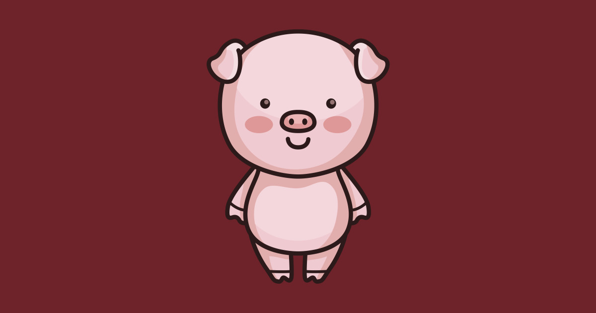 Cute Pig Cartoon - Cute Pig - Posters and Art Prints | TeePublic