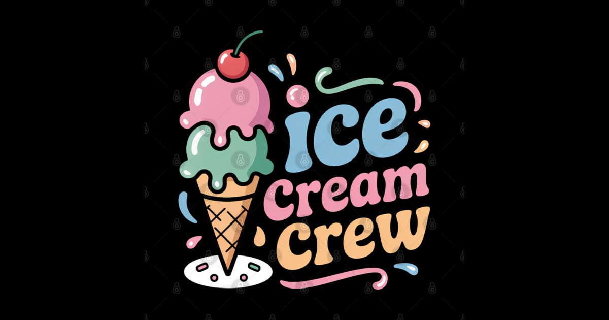 Ice Cream Crew Pastel Summer Fun Foodie Beach - Ice Cream Crew Pastel ...