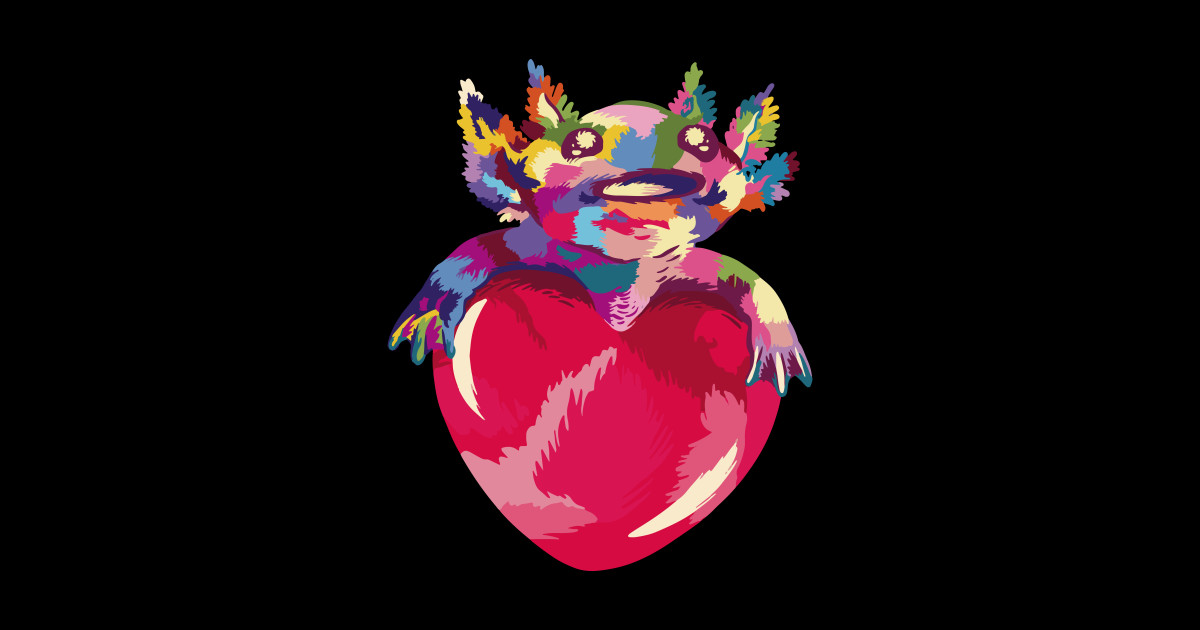 Axolotl Heart P R t shirt - Axolotl - Sticker | TeePublic
