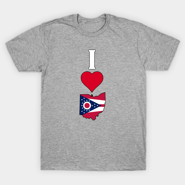 I Love Ohio Vertical I Heart Ohio State Flag Map - I Love Ohio - T ...