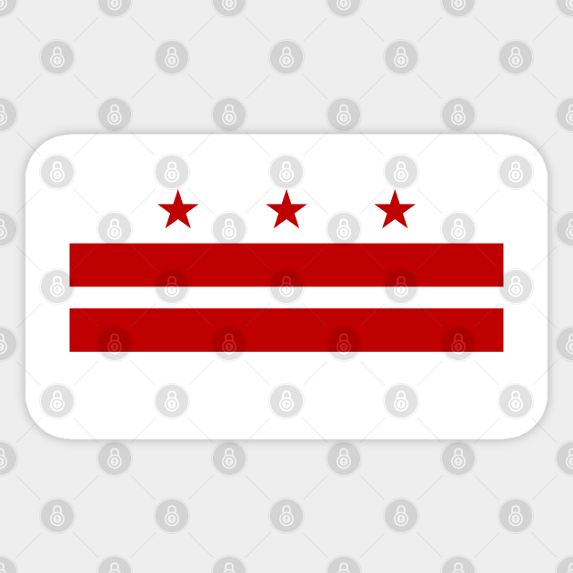 Washington DC Flag - Washington Dc - Sticker | TeePublic