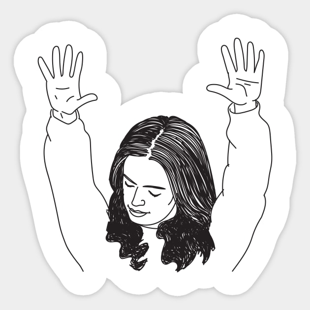 Girl with Hands Up Meme - Yaaaaa - Sticker | TeePublic