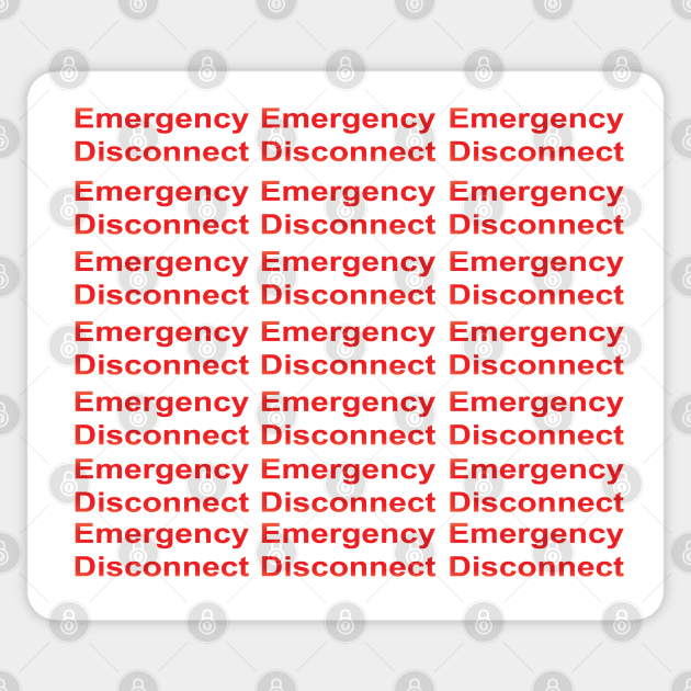 Electric Service Emergency Disconnect Labels - Emergency Disconnect ...