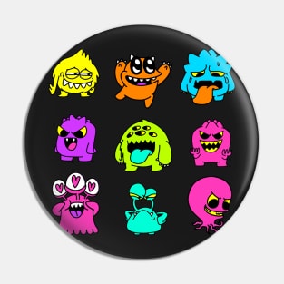 Cute Alien Monster Emoji Pins and Buttons for Sale | TeePublic