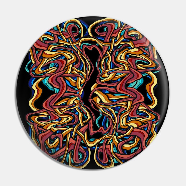 Graffiti style intertwined flowing lines - Graffiti Lines - Pin | TeePublic
