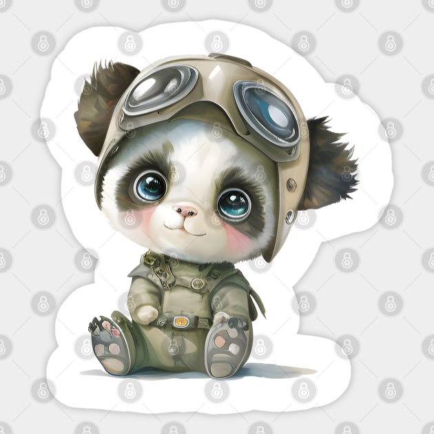 Baby Panda Pilot - Panda - Sticker | TeePublic