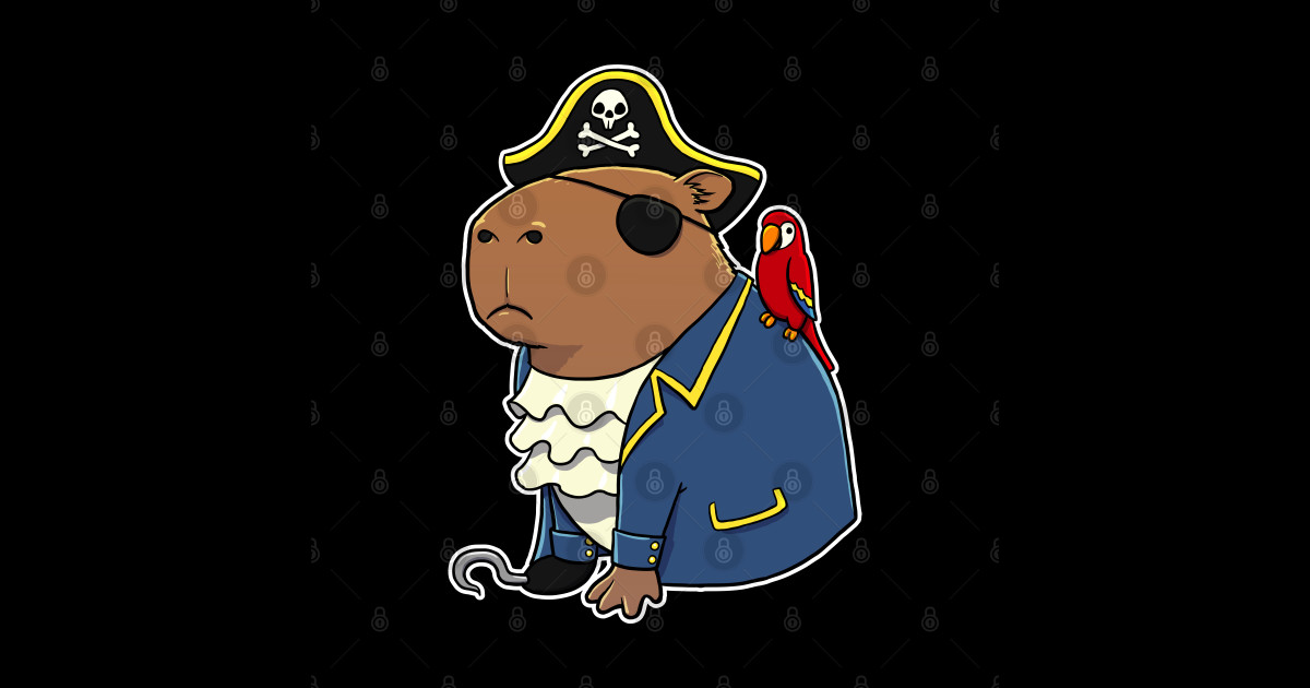 Capybara Pirate Costume - Capybara - Sticker | TeePublic