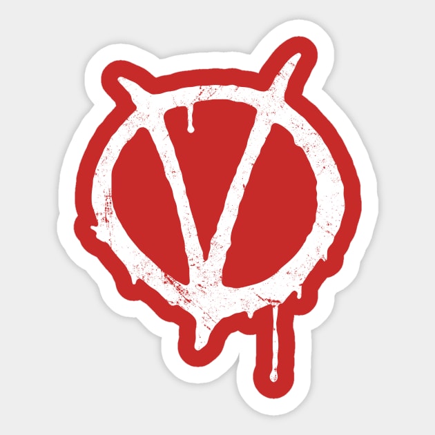 V for Vendetta Symbol Vintage - V For Vendetta - Sticker | TeePublic