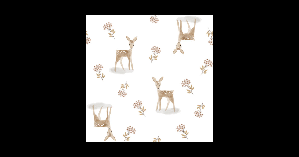 Fawn and Flowers - Fawn - Sticker | TeePublic