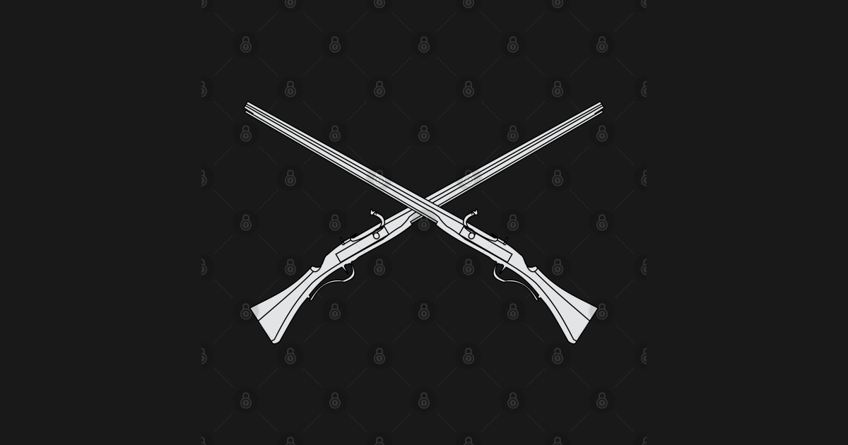 Crossed Muskets (Silver) - Musket - T-Shirt | TeePublic