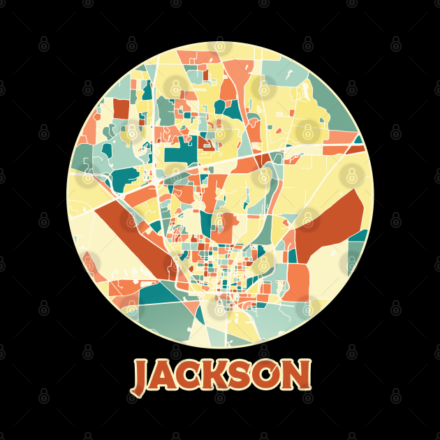 Jackson Tennessee map in mozaique colors - Jackson - Mug | TeePublic