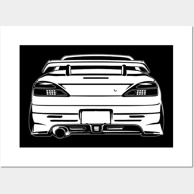 White Nissan Silvia S15 Back View Sketch Art - Nissan - Posters and Art ...