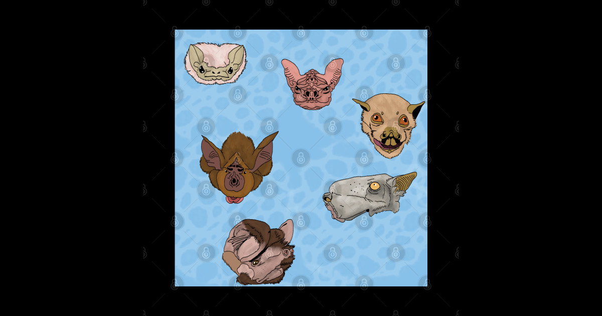 Weird Batty Bois Blue - Bats - Sticker | TeePublic