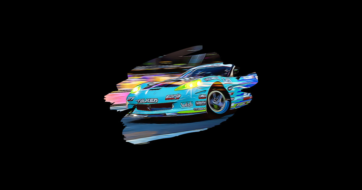 Corvette Drift Art Print - Classic - Sticker | TeePublic