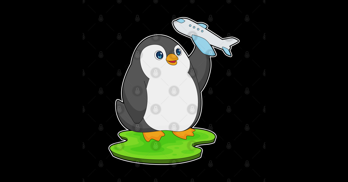Penguin Airplane - Penguine - Sticker | TeePublic