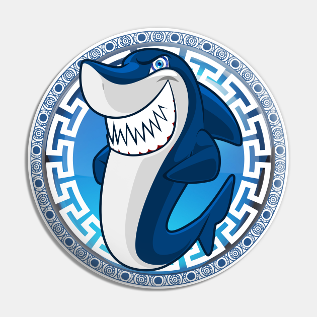 Shark Mati Evil Eye Greek Key Yanni Collection - Shark Lover - Pin ...