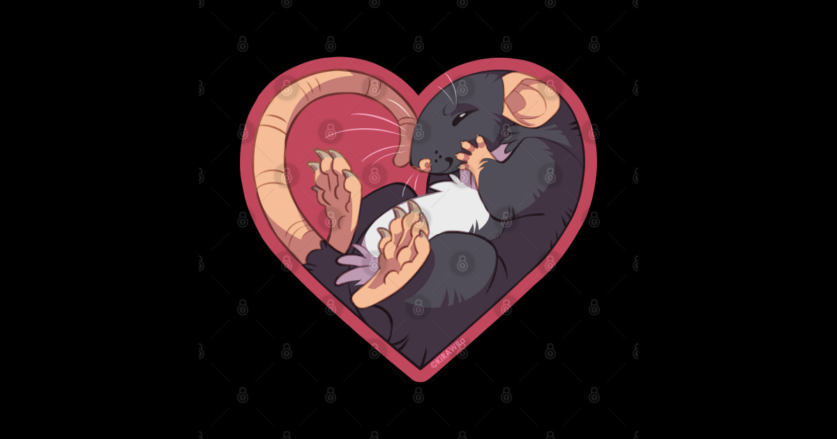 Heart Rat: Self Black - Rat - Sticker | TeePublic