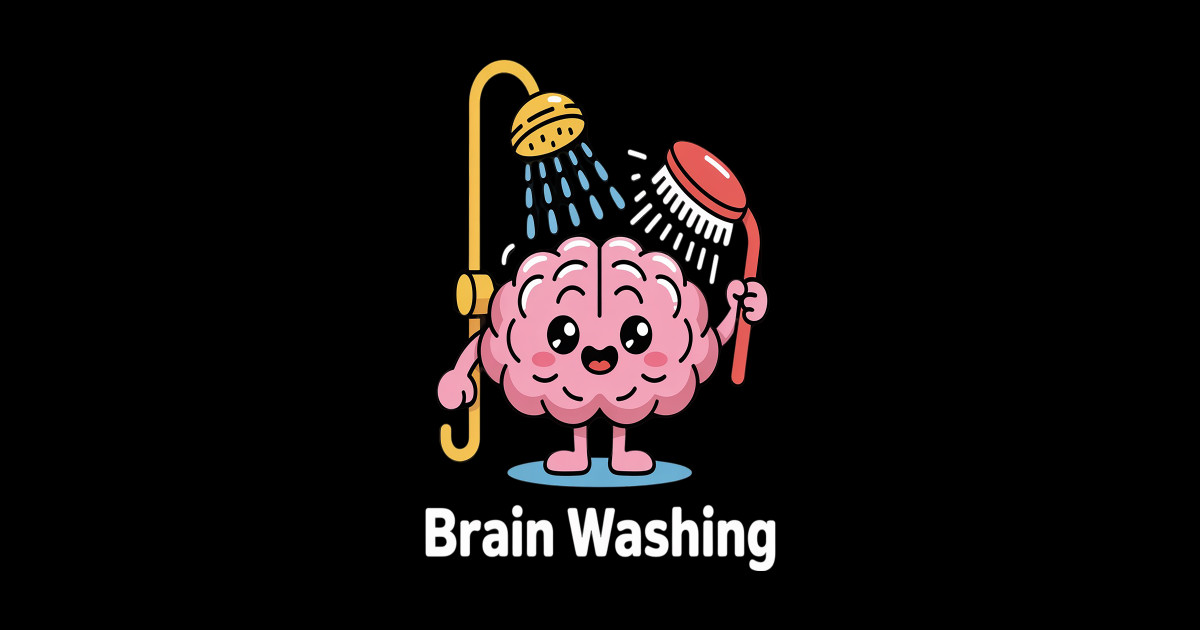 Brain-washing Brain Pun - Brain Washing Brain Pun - Sticker | TeePublic