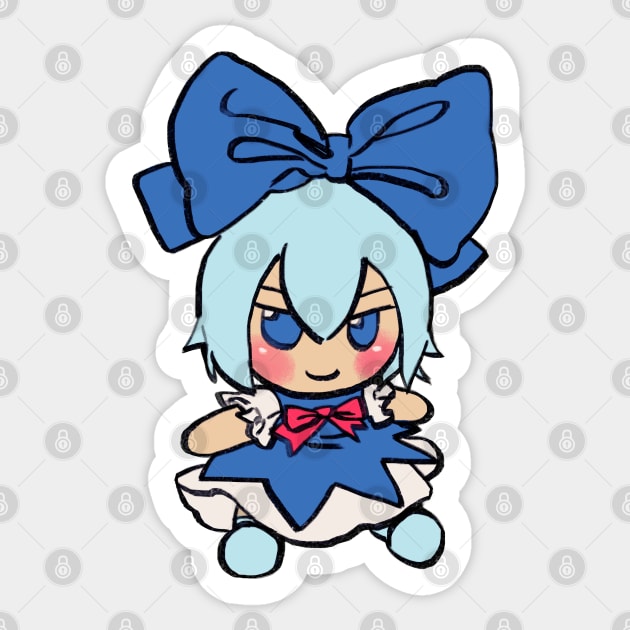 I draw that cirno fumo plush meme / touhou - Touhou - Sticker | TeePublic