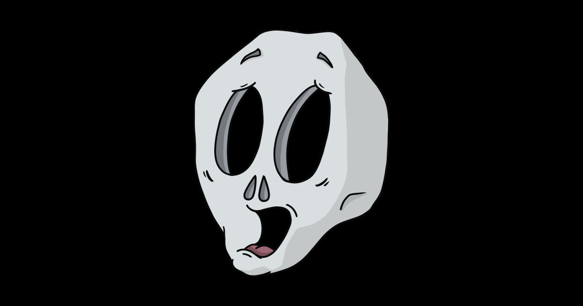 Cute Scared Skull Cartoon - Skull - Posters and Art Prints | TeePublic