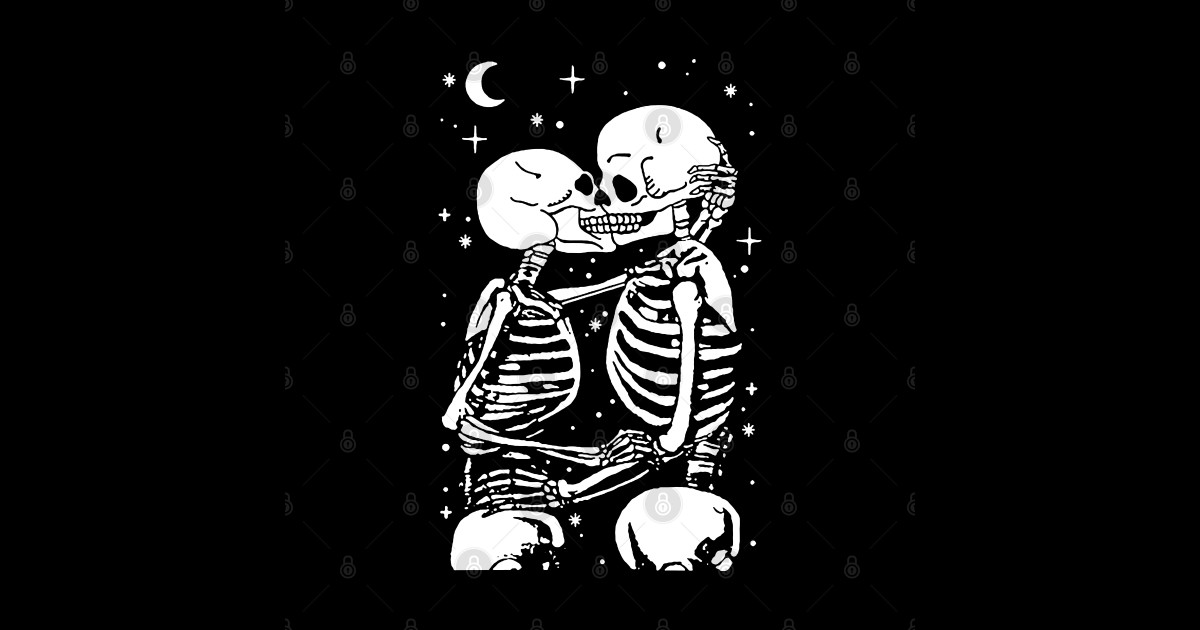 Skeleton's Kissing - Skeleton - Posters and Art Prints | TeePublic
