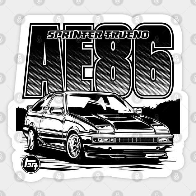 AE86 - Black Print - Toyota Ae86 - Sticker | TeePublic