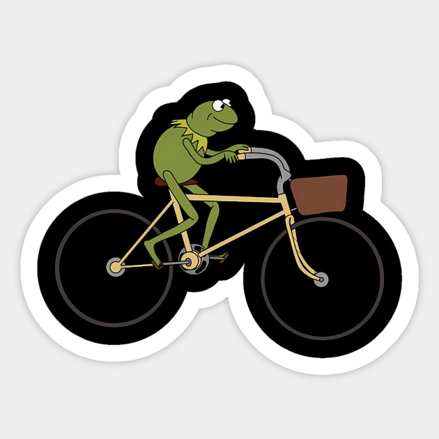 Kermit Riding A Bike - Kermit Riding A Bike - Sticker | TeePublic