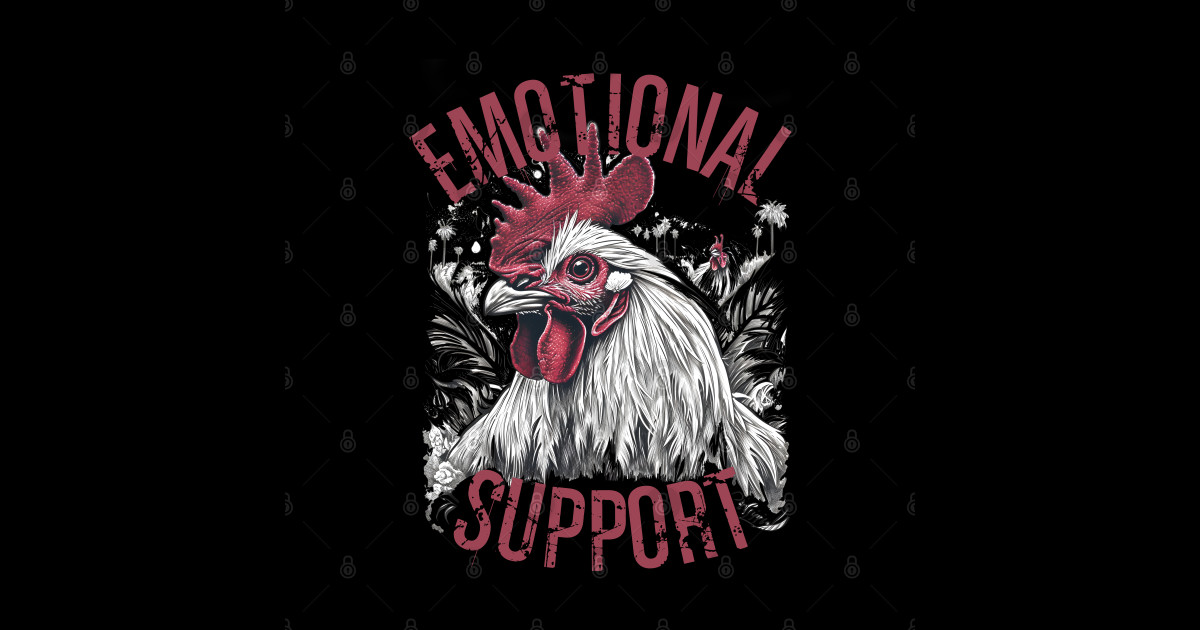 Emotional Support Rooster(?) - Emotional Support Humor - Sticker ...