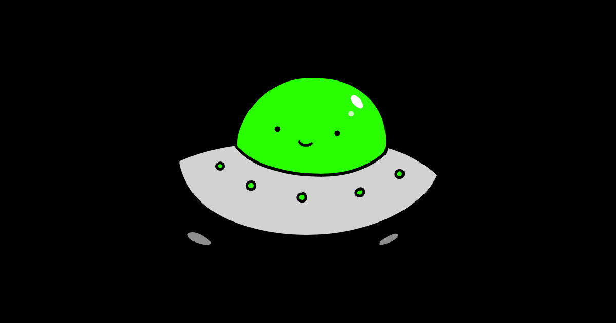 Cute Smiling UFO - Ufo - Sticker | TeePublic