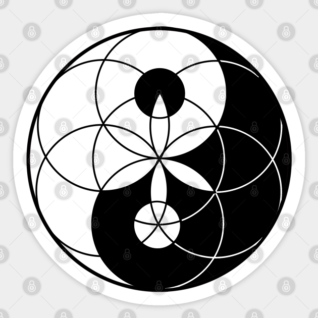 Yin yang sacred geometry - Yin Yang - Sticker | TeePublic