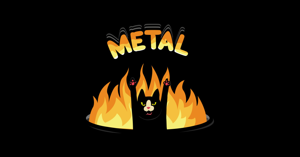 Heavy Metal Cat - Heavy Metal Cat - Sticker | TeePublic