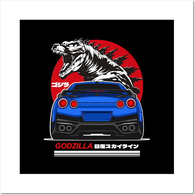GTR R34 Skyline Godzilla - Gtr R34 - Posters and Art Prints | TeePublic