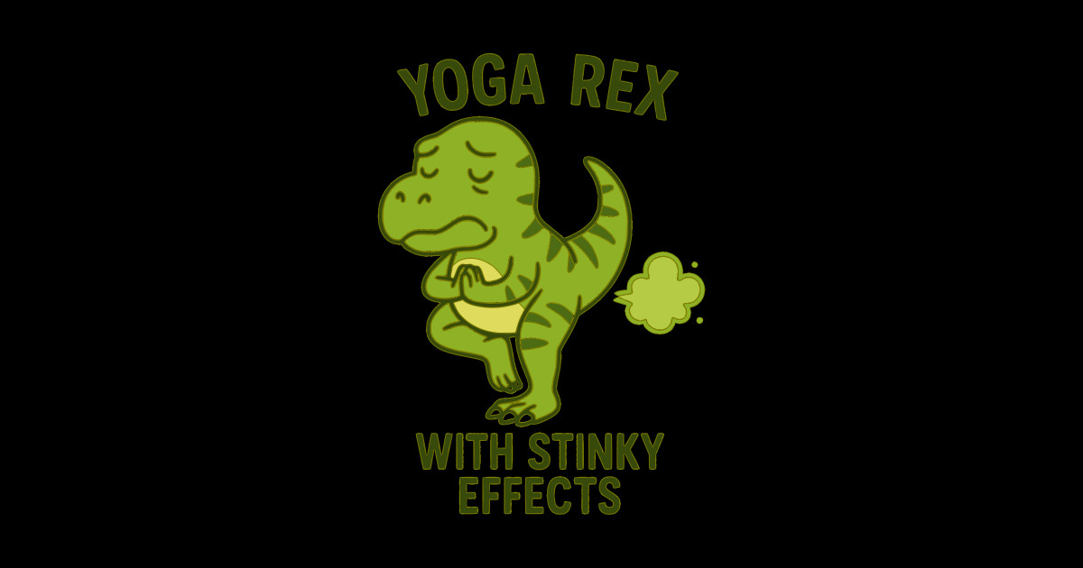 T Rex Farting Yoga Pose - T Rex - Magnet | TeePublic