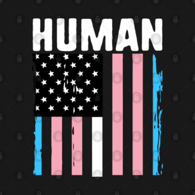 Transgender Pride Flag Human LGBT American Flag - Transgender - T-Shirt ...