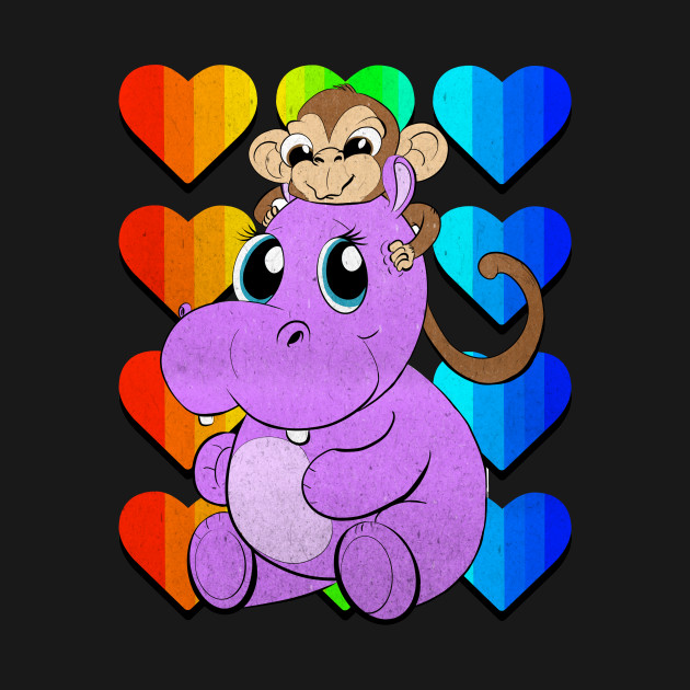 monkey hippo - Monkey - T-Shirt | TeePublic