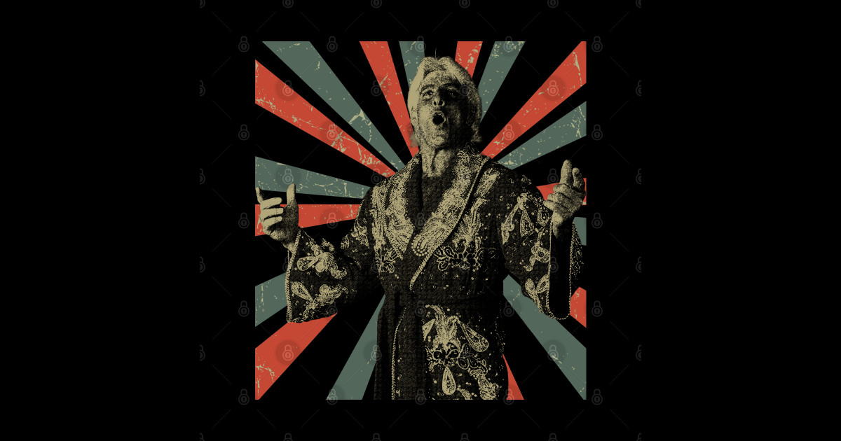 Ric Flair || Vintage Art || American Pro Wrestler - Ric Flair - Sticker ...