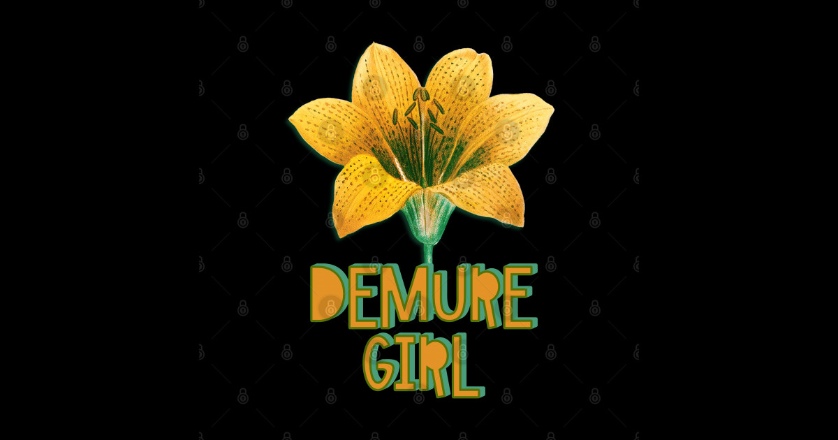 Demure Girl Floral Design – Elegant Yellow Lily Art - Demure - Sticker ...