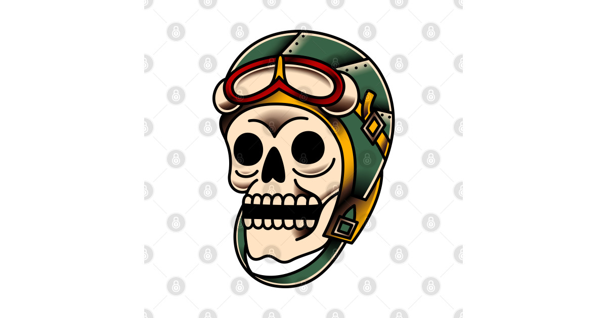 Fighter Pilot Skull - Tattoo - Tank Top | TeePublic