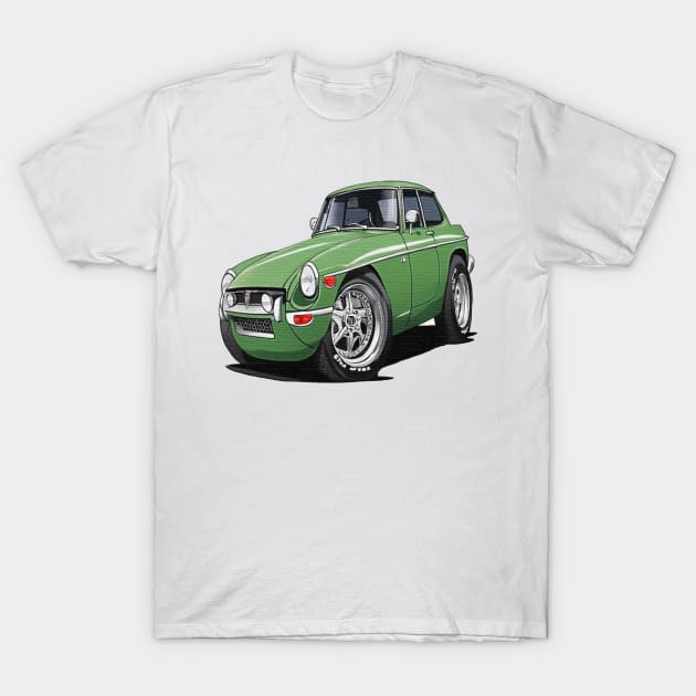 cartoon drawings of MGB GT Green - Mgb Gt - T-Shirt | TeePublic