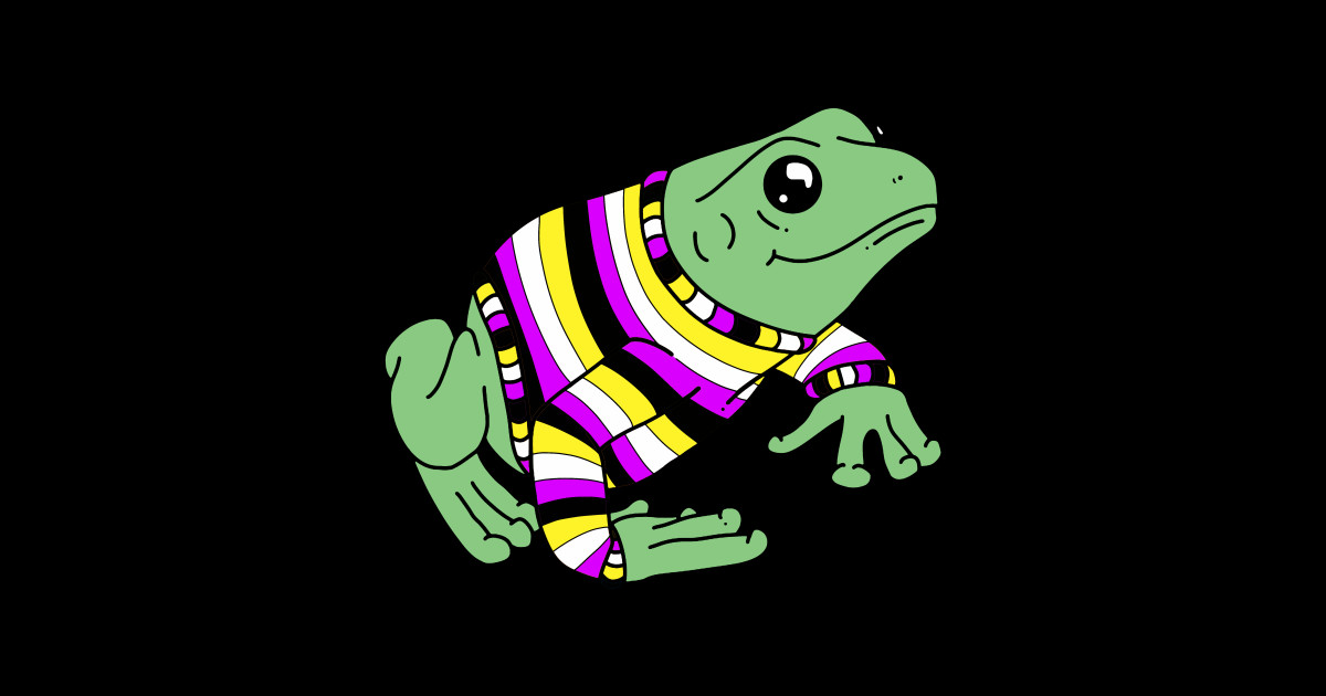 Non-Binary Frog - Nonbinary - Sticker | TeePublic