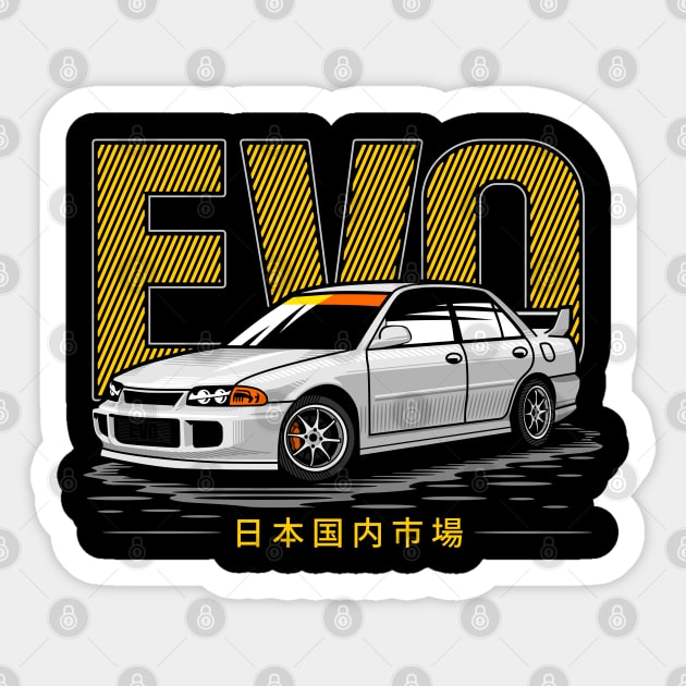JDM car Mitsubishi Lancer Evo - Jdm Car - Sticker | TeePublic