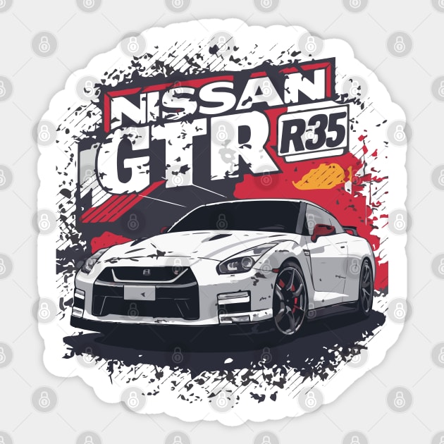 Nissan GTR R35 Vintage Car - Nissan Gtr R35 - Sticker | TeePublic