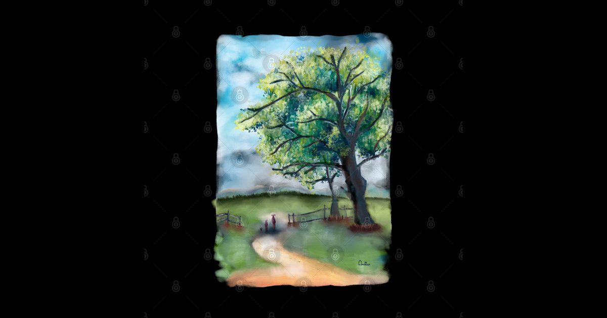 Walk in the bush. Artwork by Annalisa Amato - Tree - Sticker | TeePublic
