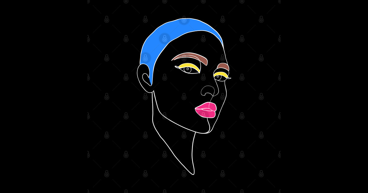 Woman face in minimalist style - Woman Face - Sticker | TeePublic