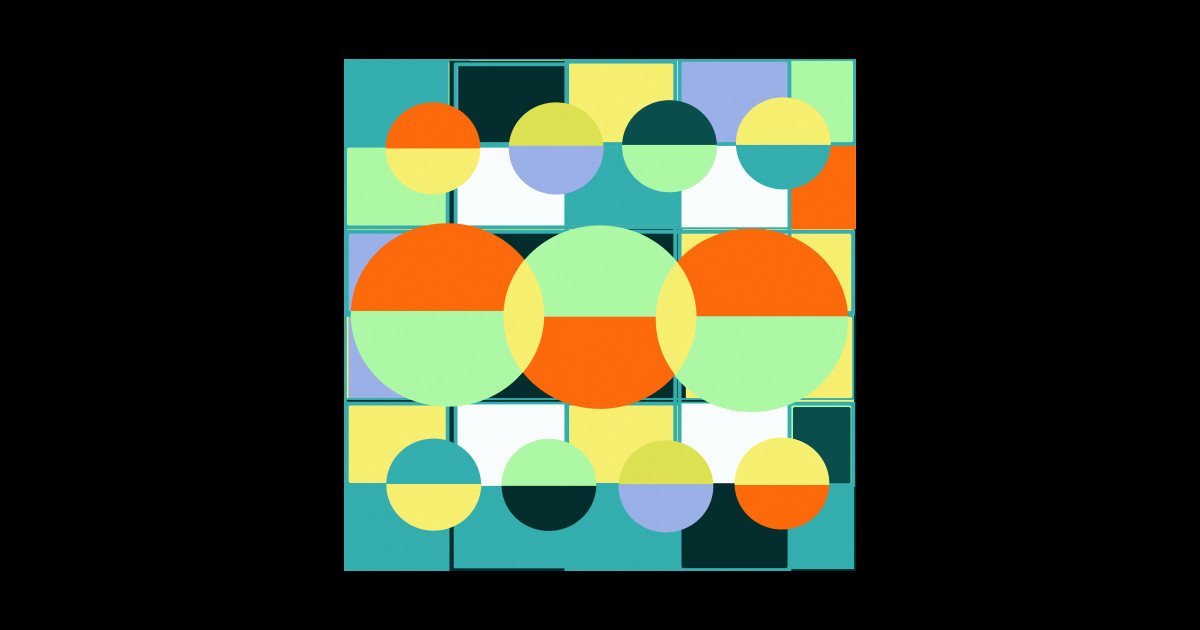 Abstract Mid Century Circles Pattern - Mid Century - Sticker | TeePublic