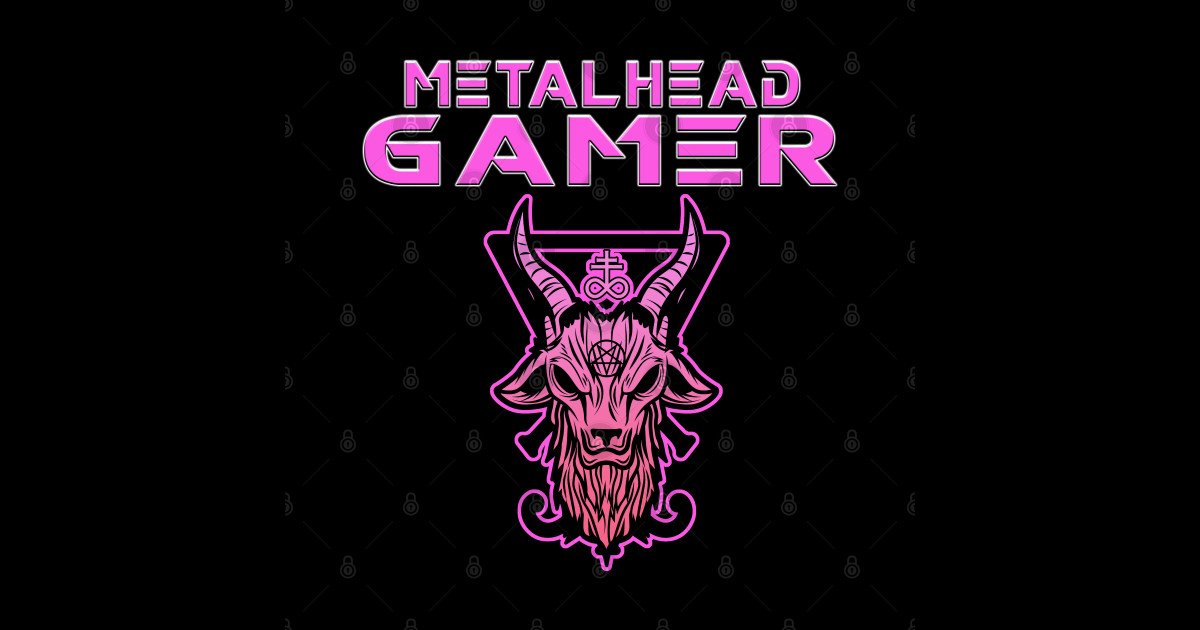 Metalhead Gamer Baphomet Pink - Metalhead - Sticker | TeePublic