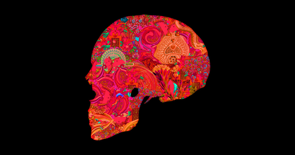 Psy Skull - Psychedelia - Sticker | TeePublic