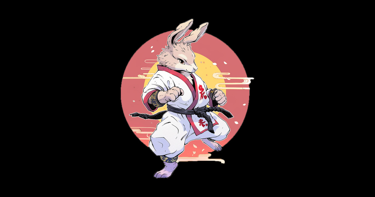 karate rabbit - Karate Bunny - Sticker | TeePublic