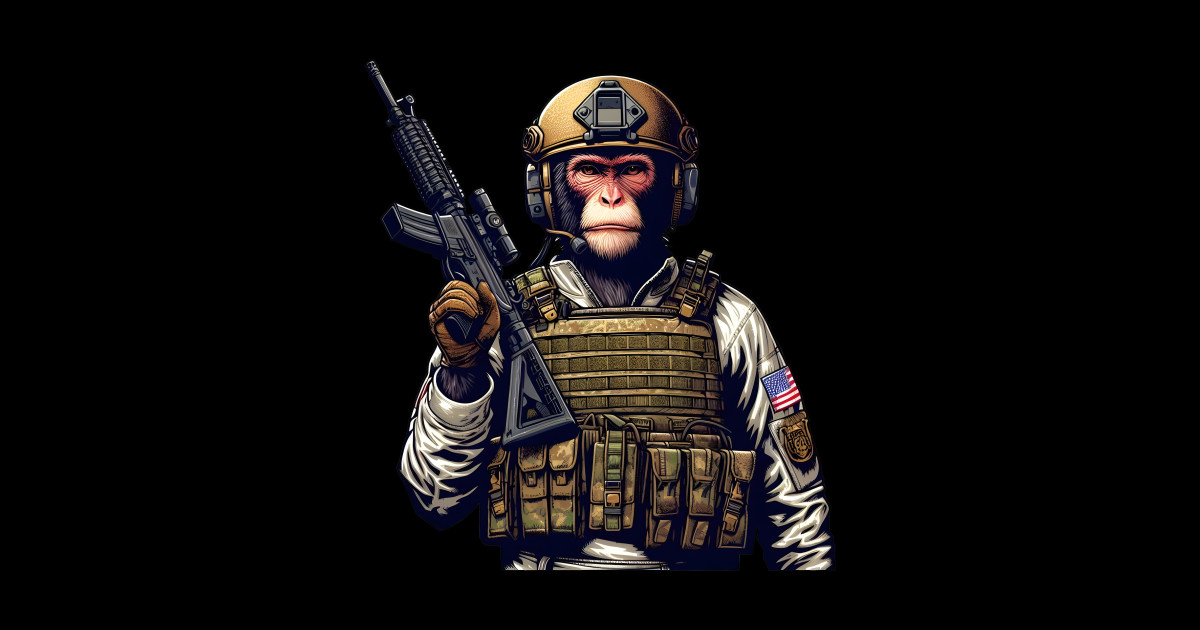 Tactical Monkey - Monkey - Sticker | TeePublic